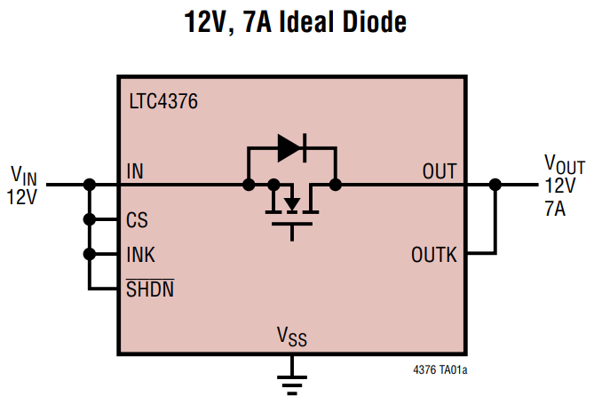 Diode idéale LTC4376 7 A - Analog Devices | DigiKey